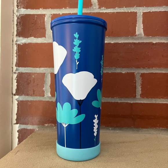 Starbucks | Kitchen | Starbucks Stainless Tumbler Blue Poppy Cold Cup ...
